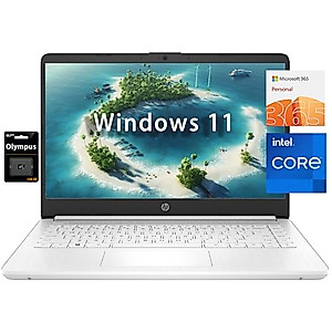 HP Newest 14" Ultral Light Laptop for Business. Intel Quad-Core N4120(> N4020), 8GB RAM, 192GB Storage, 1 Year Office 365, (64GB eMMC+128GBSD Card) Webcam, HDMI, WiFi, USB-A&C, Win 11 S/OLY