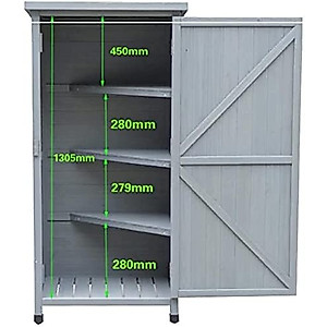 MUWIZ Outdoor Storage Shed, Storage Shed and Tool Shed Outdoor Storage Shed, Large Solid Wood Tool Shed Tiny House Garden Tool Storage