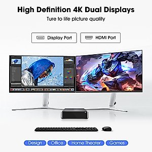 CHUWI CoreBox Mini PC, Windows 10 Mini Desktop Computers with Intel i5-5257U Processor(up to 4.1GHz),8GB RAM 256GB SSD, Dual WiFi/Gigabit Ethernet,Support Dual 4K Screen Display