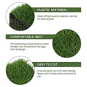 POPETPOP Chicken Nesting Box Pads, Reusable Hens Nest Artificial Grass Rug Carpet for Chicken Duck Coop