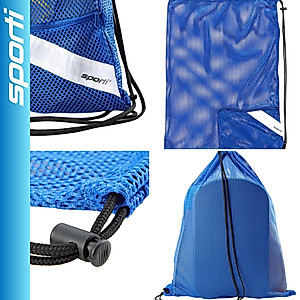 Sporti Mesh Bag with Zipper Pocket - Blue