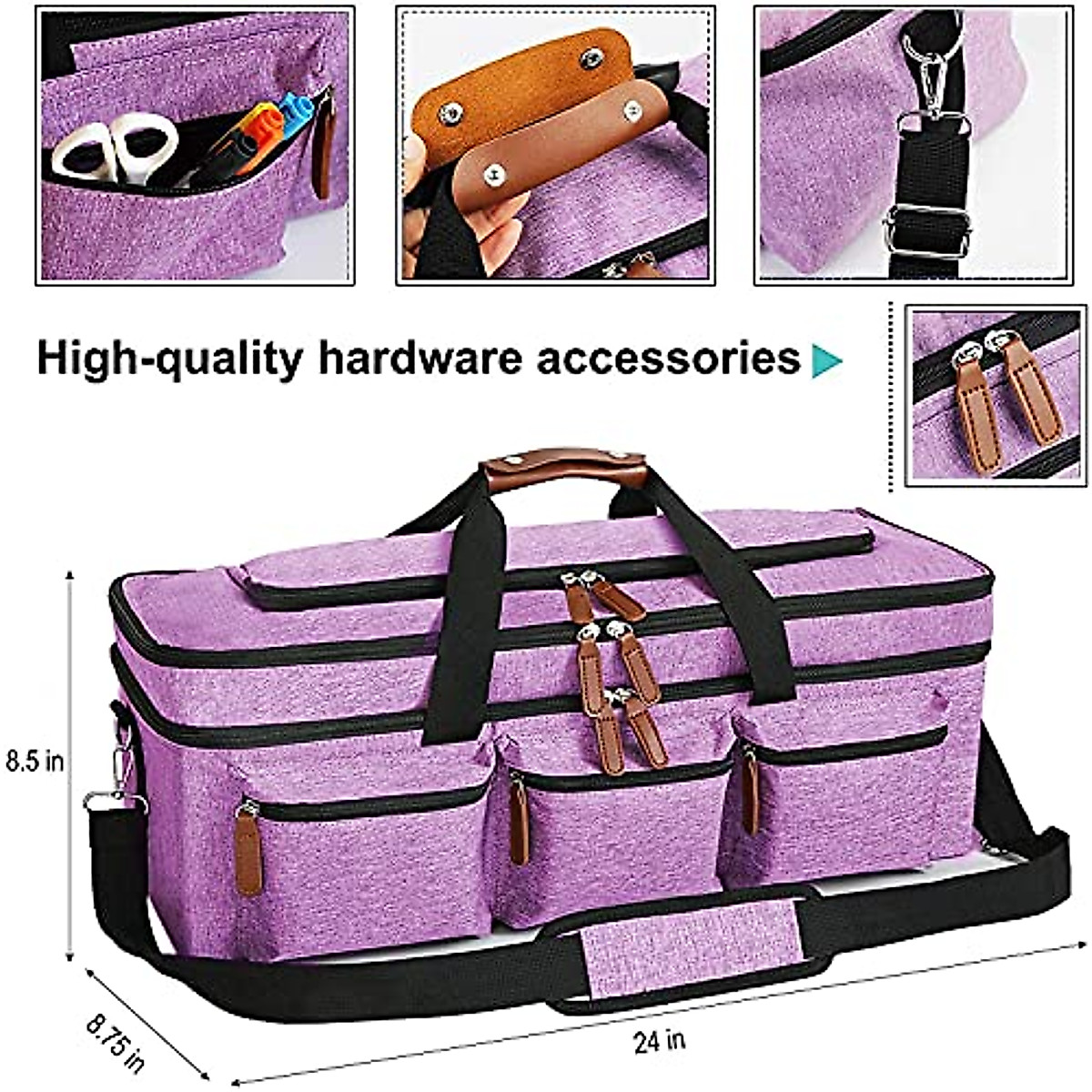 Damocles Cutting Machine Carrying Bag Portable 3-Layer Shock Absorbent Cutting Machine Tote Bag Compatible with Cricut Explore Air 2 & Cricut Maker (Purple)