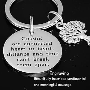 Kivosliviz Cousin Gift Keychain Cousin Gifts for Women Cousins Jewelry Cousin to Cousin Gift Best Cousin Keychain