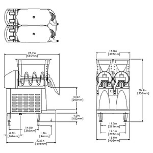 BUNN 34000.0080 ULTRA-2 High Performance Frozen Beverage System with 2 Hoppers, Black