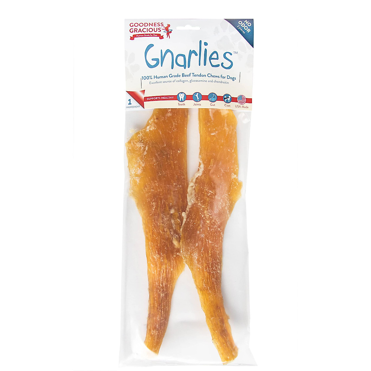 Goodness Gracious Gnarlies Human Grade Beef Tendon Chews