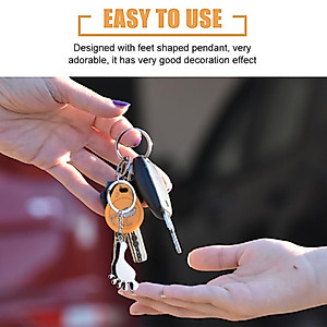 COLLBATH 3pcs Key Chain Car Key Holder Car Key Ring Metal Keychain Friendship Keys Holder Decorative Keyring Foot Shape Keyring Bag Hanging Key Ring Foot Shaped Keychain Footwear Bags Baby