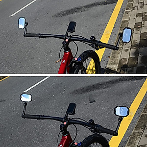 BriskMore Bar End Bike Mirrors, High–Definition Convex Glass Lens for E-Bike Handlebars, Scratch Resistant, Safe Rearview 1 Pair Bicycle Mirror BT-015(Right And Left Side)