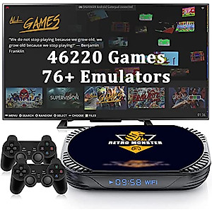 Game Consoles Built-in 46220 Retro Games, Retro Console with S905X4 Chip, Plug and Play Video Game Console for 4K TV, EmuELEC 4.6 Gaming System/Android TV 11 all in 2, Emulator Console Support WiFi/BT