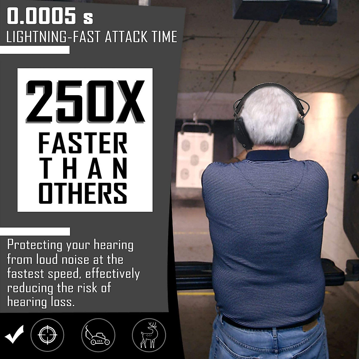 PROHEAR 036 Digital Electronic Shooting Ear Protection Patriot Sound Amplification Earmuffs & 016 Shooting Ear Protection Safety Earmuffs Gun Range Hunting (Black)