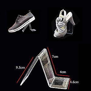 UUYYEO 8 Pcs Clear Acrylic Shoe Store Display Stands Sandal Display Stands Shoe Display Shelf Rack Holder A