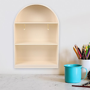 Wall Storage Rack Shelf Wall Figurine Rack Garage Kits Holder Small Floating Shelves Small Wall Shelves Record Wall Mount Wall Hanging Figurine Rack White Perfume Rack Plastic Arch