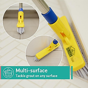 CHOMP! Grout Cleaner and Brightener, Includes Easy Scrubber Grout Cleaner Brush, Refreshes Grout and Removes Stains on Tile Floors and Walls in Showers, Bathrooms, Kitchens (1 Bottle x 32 Fl Oz)