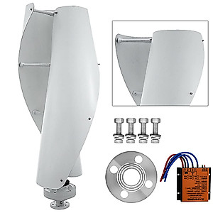 TdiriNar 400W Wind Turbine Generator, 12V Helix Maglev Axis Vertical Wind Turbine Wind Generator with Windmill Controller,Wind Power Generator Hybrid Solar Wind System with 2-Blade for Marine Home