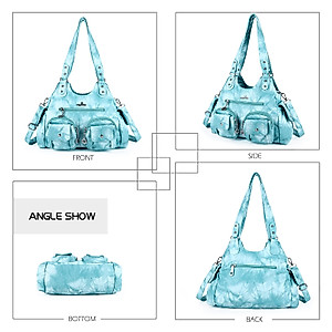 Angel Kiss Handbags for Women Hobo Bags for Large Tote Bag Soft PU Leather Multi-Pocket Shoulder Bag Top Handle Handbag