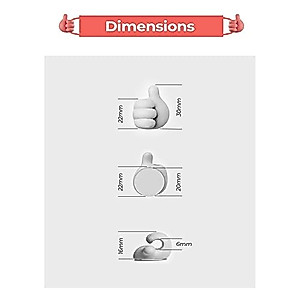 Dverrtuy Self-Adhesive Thumb Hooks, 16pcs Creative Silicone Thumb Wall Hooks Key Toothbrush Thumb Hook Holder for Data Cable Headphones Home Office Wall Storage Multifunctional Nail Free