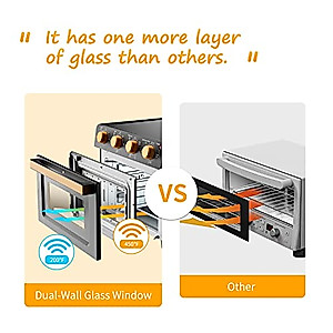 Air Fryer Toaster Oven, Feekaa Black and Gold Toaster, 4 Slice, 21QT 1700W Convection Countertop, 7-in-1 Combo, 7 Accessories, Healthy Cooking User Friendly