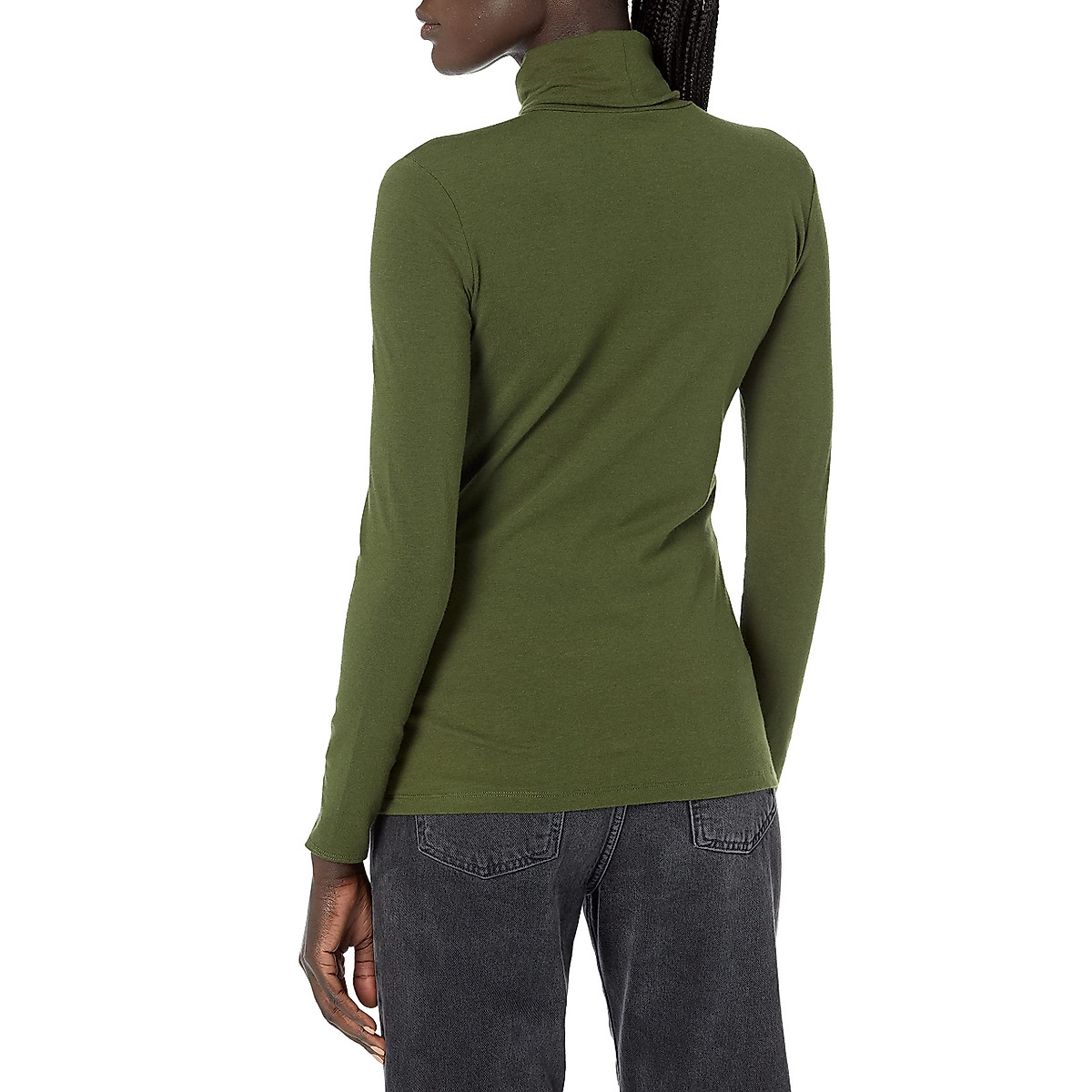 Amazon Essentials Women's Long-Sleeve Turtleneck (Available in Plus Size), Dark Olive, Medium
