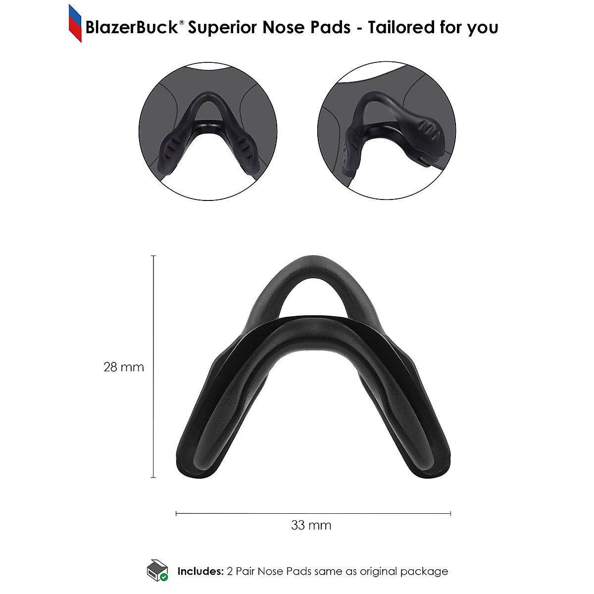 BLAZERBUCK Replacement Nose Piece Pads for Oakley EVZero Path/EVZero Pitch/EVZero Range/EVZero Blades Sunglasses - Black