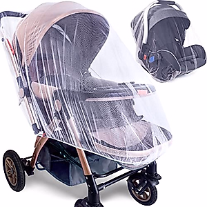 Mosquito Net for Stroller - 2 Pack Durable Baby Stroller Mosquito Net - Perfect Bug Net for Strollers, Bassinets, Cradles, Playards, Pack N Plays and Portable Mini Crib (White) …