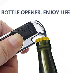 Mtverver Metal Keychain Car Key Chain Holder Clip with 4 Detachable Key Rings ，Bottle Opener Keychain (Black)