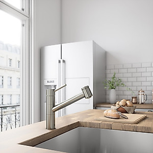 VIGO VG02021ST 9" H Branson Single-Handle with Pull-Out Sprayer Kitchen Faucet in Stainless Steel