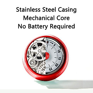 Kitchen Timer, Kitchen Countdown Cooking Timer Reminder No Battery Required Magnetic Time Management Timer Red