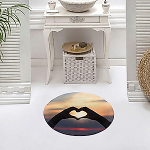 buxvhre Custom Round Floor Mat Personalized Bath Mat Add Your Photo Text Non-Slip Bath Rug Door Mat for Home Kitchen Bedroom Office Garden