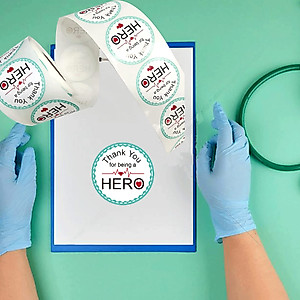 wootile Healthcare Workers Thank You Stickers Heroes Thank You Labels 2 Inch-500 Pcs for Being A Hero Doctor/Nurse Workers Appreciation Themed Gratitude Sticker Doctors Cards, Envelopes and Gift Bags