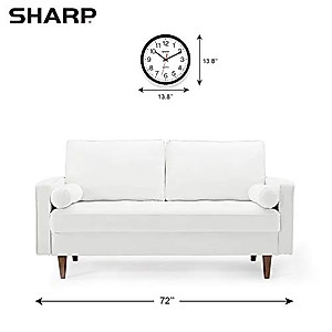 SHARP Wall Clock – Black, Silent Non Ticking 14 Inch Quality Quartz Battery Operated Round Easy to Read Home/Kitchen/Office/Classroom/School Clocks, Sweep Movement