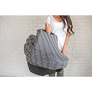 Baby Car Seat Cover Canopy and Nursing Cover Multi-Use Stretchy 5 in 1 Gift "Canyon" by Copper Pearl