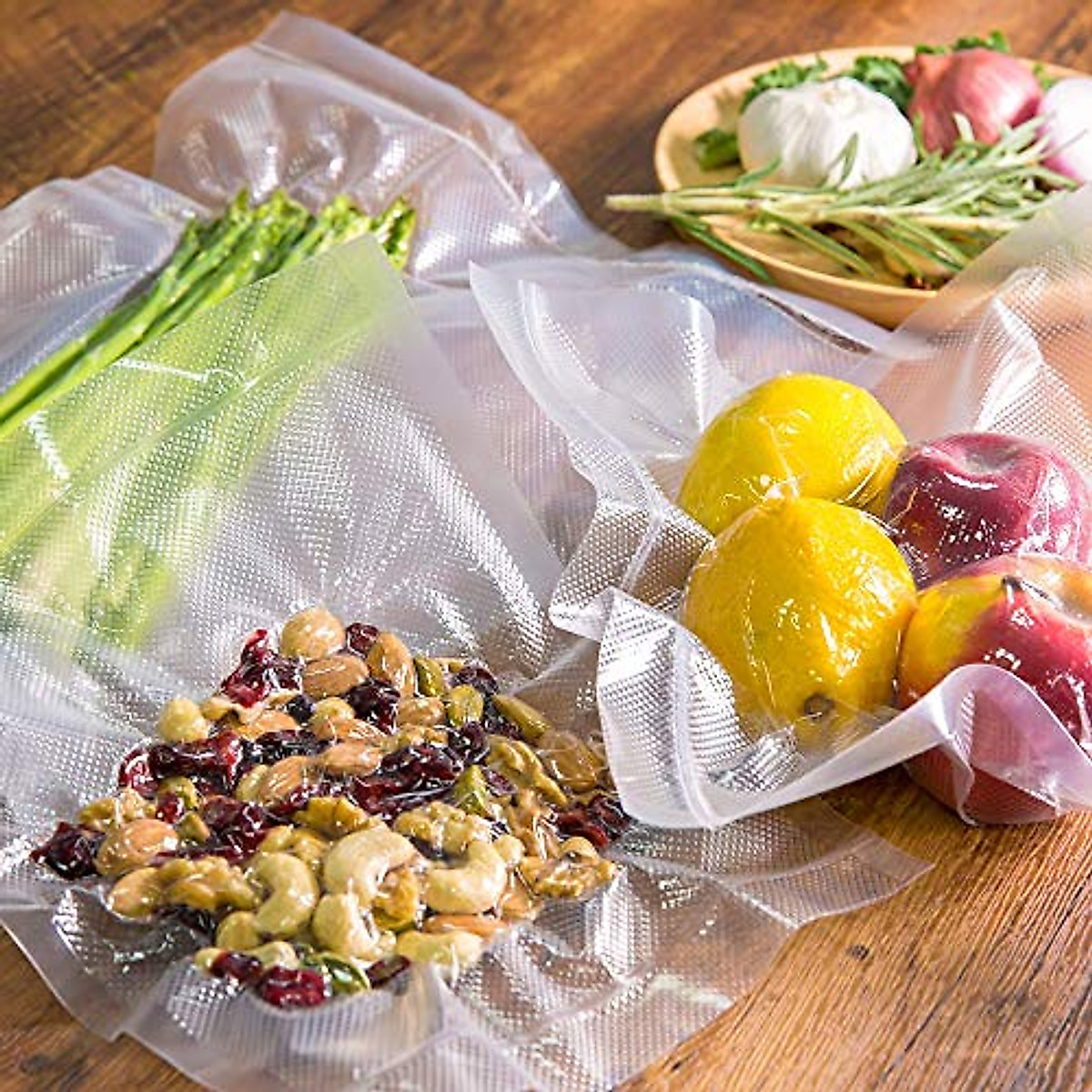 ILokey Vacuum Sealer Bags Rolls, 2 Rolls 8”x 16.5' and 2 Rolls 11”x 16.5', Sealer Bags for Food Storage, Commercial Grade Food Saver Bags, Heavy Duty Embossed and Custom-Sized Design, BPA-Free, Perfect for Sous Vide (2 Pack 8" x 16.5' and 2 Pack 11" x 16.