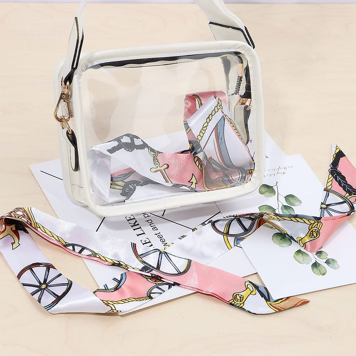 Oweisong Clear Bag for Stadium Events Women Stadium Approved Crossbody Bag Clear Purse Concert Sport Shoulder Handbag