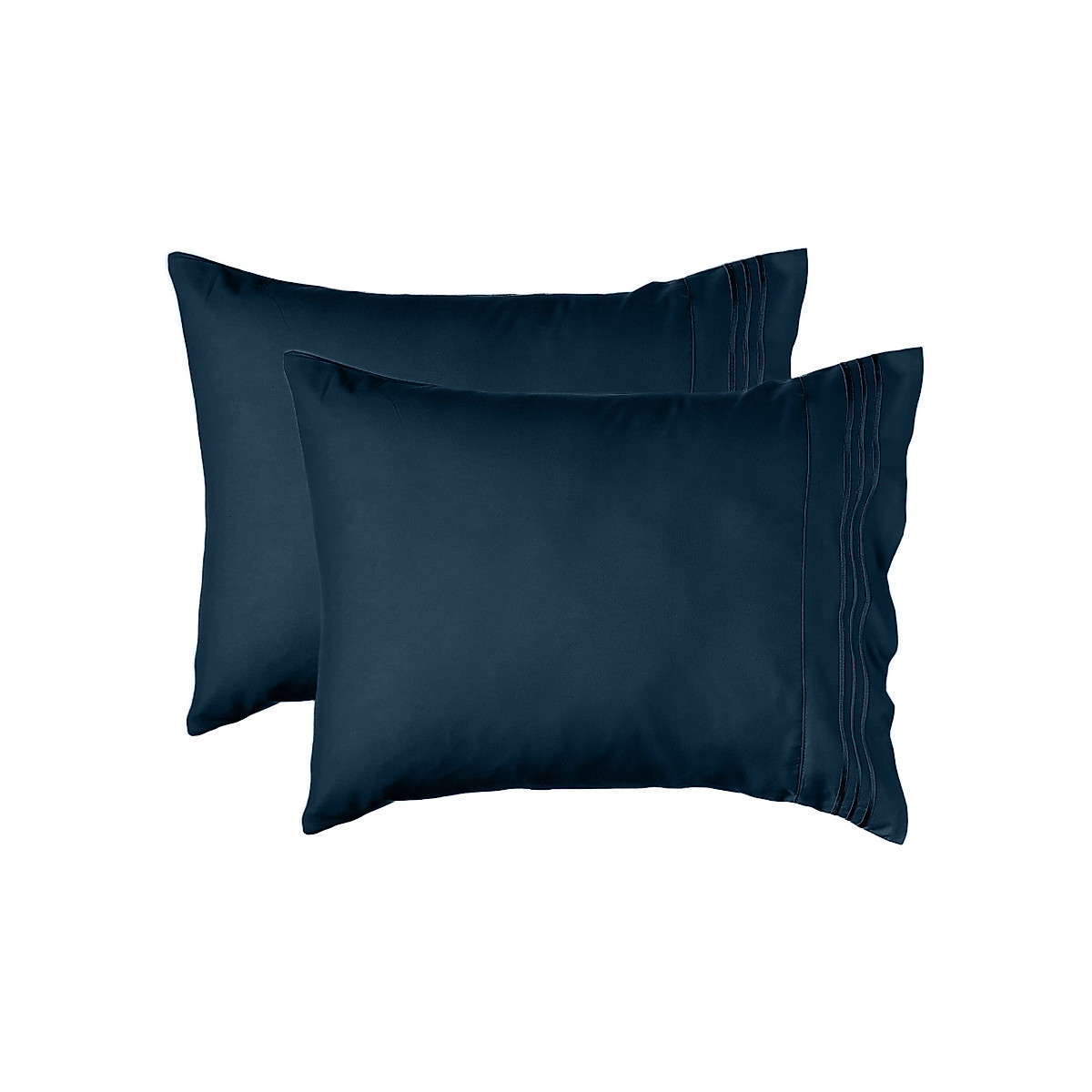 Elegant Comfort 4-Piece Solid Smart Sheet Set-Deep Pocket Fitted Sheet with Side Storage Pockets-Silky Soft 1500 Thread Count Egyptian Quality Microfiber, Wrinkle and Fade Resistant, King, Navy Blue