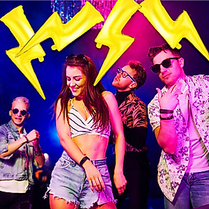 4PCS Lightning Bolt Balloon 34inch Yellow Lightning Bolt Foil Party Balloons Large Flash Balloons Foil Lightning Bolt Shape Balloons For Birthday Party Wedding Baby Shower Boys Decoration Supplies