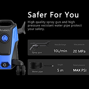 Electric Pressure Washer Homdox HD3000 Pressure Washer 1500W Power Washer High Pressure Cleaner Machine with Gimbaled Nozzle Foam Cannon,Best for Cleaning Homes, Cars, Driveways, Patios