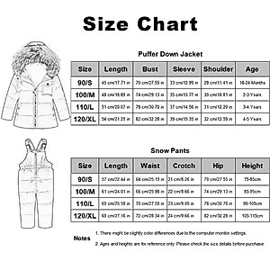 Kids 2-Piece Snowsuit Winter Puffer Jacket and Snow Pants Ultralight Skisuit Set Grey, 4-5 Years