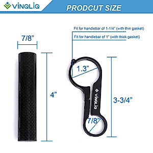 Vinqliq® Bike Cycling Lightweight Carbon Fiber Handlebar Extender Extension Lamp Holder Mount with Aluminum Alloy Bracket for Bike Mounts, GPS Units, Headlights, Cameras or Smartphone Cases (Black)