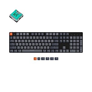 Keychron K5 SE Hot-swappable Ultra-Slim Wireless Bluetooth/Wired USB Mechanical Keyboard with Low-Profile Optical Mint Switch, Full Size Layout 104-Key White LED Backlit for Mac and Windows