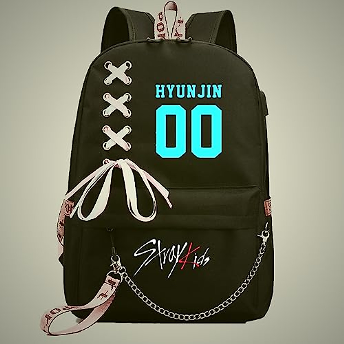 JUSTGOGO KPOP Stray Kids Backpack HYUNJIN JISUNG FELIX School Bag Daypack Shoulder Bag Handbag Bookbag X8