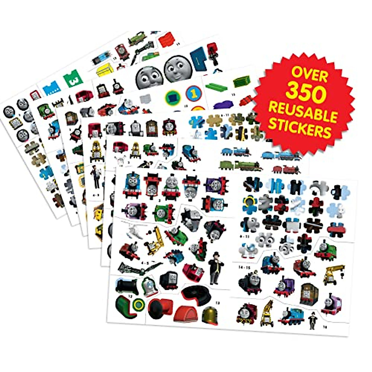 Thomas & Friends Sticker Book Treasury - Activity Books for kids, 350 reusable stickers, 96 pages of fun