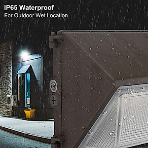 DAKASON (2 Pack) LED Wall Pack 120W with Dusk-to-Dawn Photocell, Replaces 400W HPS/MH, 5000K 15600lm 100-277Vac, Commercial Grade IP65 Waterproof Outdoor Lighting Fixture for Garage, ETL Listed