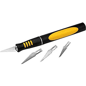 Performance Tool W9170 Precision Hobby Knife Set - 14 Blades for Various Projects with Comfortable Contoured Handle and Storage Case