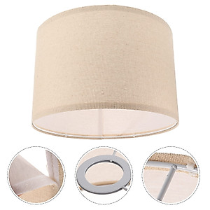 Table Lampshade Drum Lampshade Natural Beige Linen Lampshades Barrel Lamp Shade Chandelier Lampshade