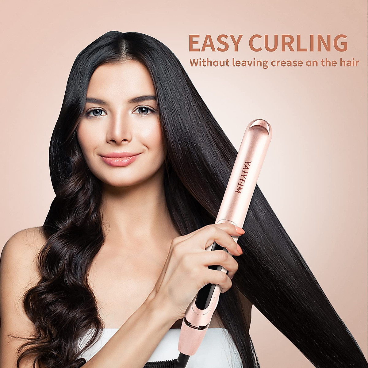 Hair Straightener - Flat Iron - Ceramic Hair Straightener and Curler 2 in 1-Flat Iron for Hair Prizm - 15 S Fast Heating-Maximum 450 DF (1.1 Inch,Champagne Gold)