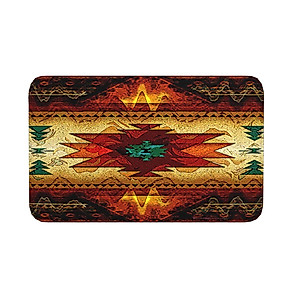 Qchaor 20x31.5in Native American Southwestern Navajo Art Keep Warm Non Slip Modern Area Rugs Bathroom Rugs Outdoor Rugs Doormats Room Decor Rugs for Living Room Playing Room Kitchen Rugs