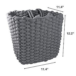 Stor-All Cotton Woven Basket for Organizing, Storage Baskets for Shelves, Woven Baskets for Storage, Laundry Baskets (White)