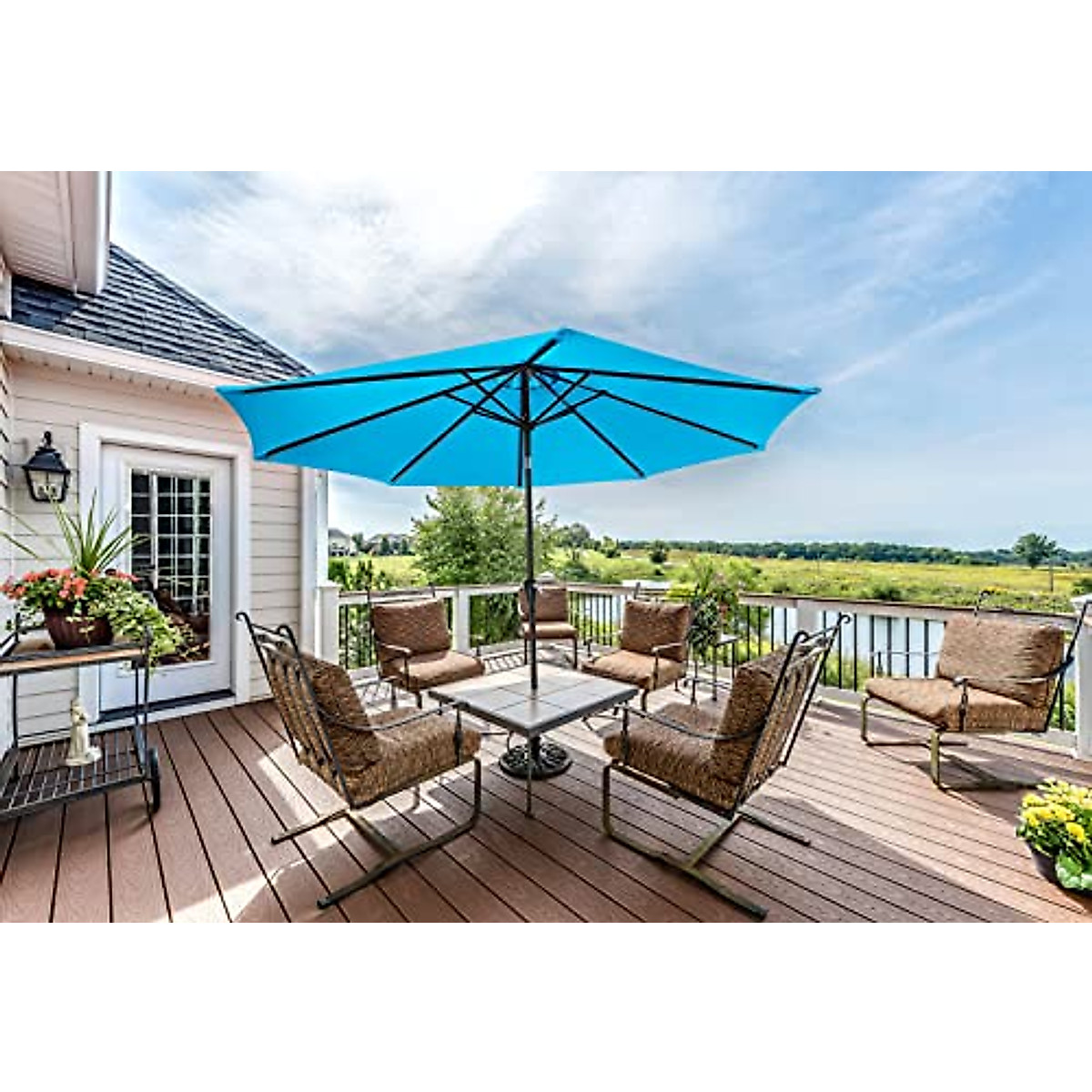 MASTERCANOPY Patio Umbrella for Outdoor Market Table -8 Ribs (7.5ft,Turquoise)