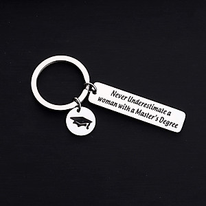 FOTAP Graduation Keychain Graduation Congrats Gift College Grad Gift New Grad Jewelry Gift (Master’s Degree Key)