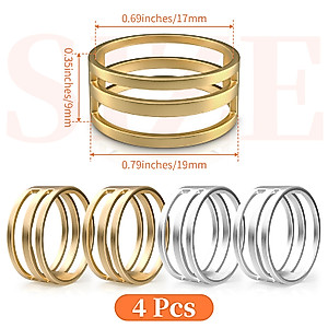WLLHYF 4 Pieces Jump Ring Opening Tools Stainless Steel Circle Split Opener Bending Ring Appliance for Jewelry Maker Craft Projects Supplies(Gold,Silver)