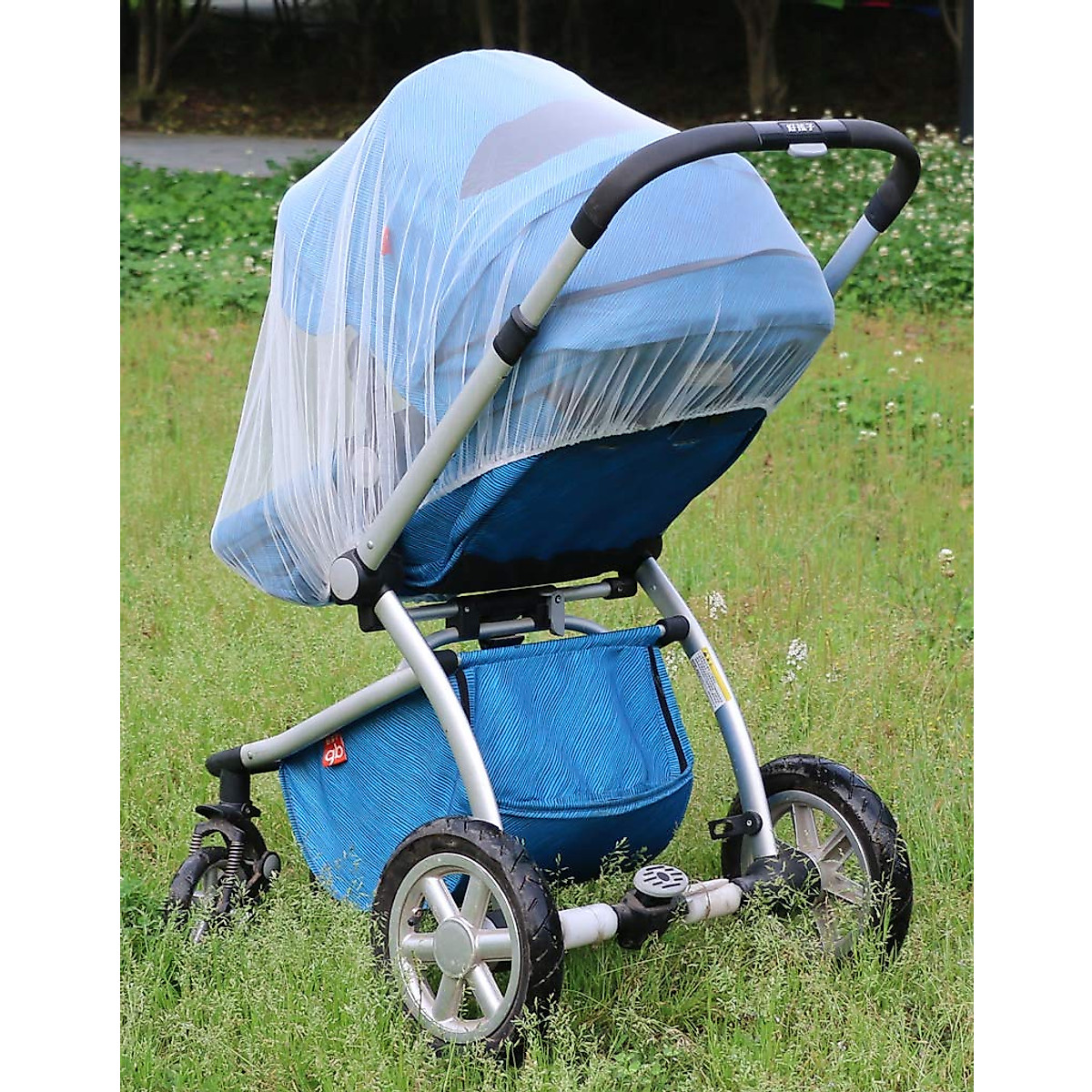 Strollers Net for Strollers Carriers Car Seats Cradles, Large, Elastic, Breathable Lasting Infant Insect Shield Netting (White)